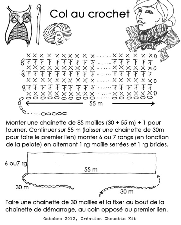 Col au crochet (Tuto facile) - Chouette Kit