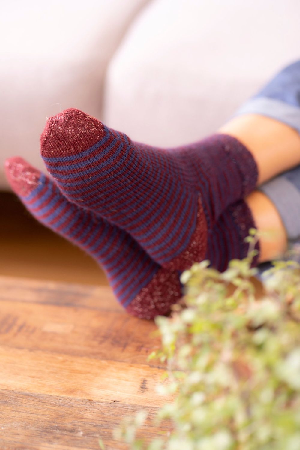 Kit Tricot - Chaussettes rayées pailletées - Super Chouette